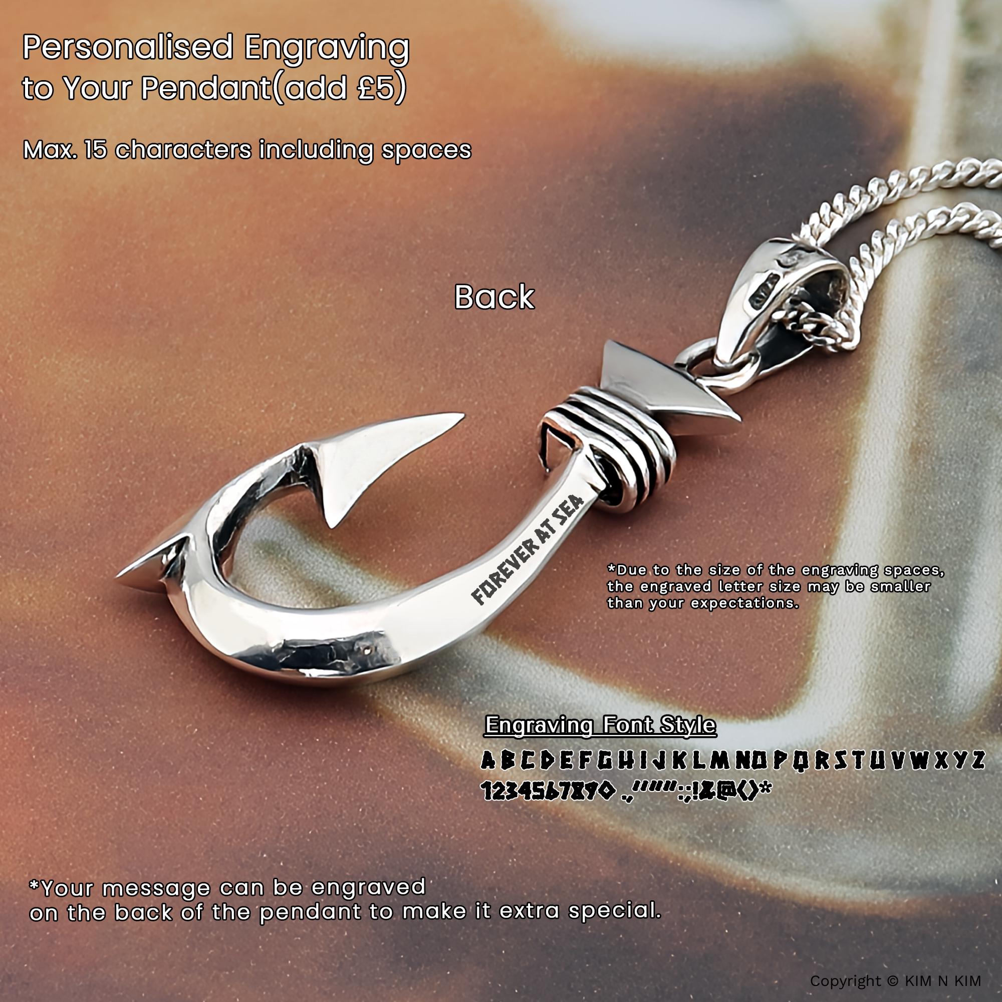 Sterling Silver Fish Hook Pendant Necklace: Nautical Jewelry Gift - Etsy
