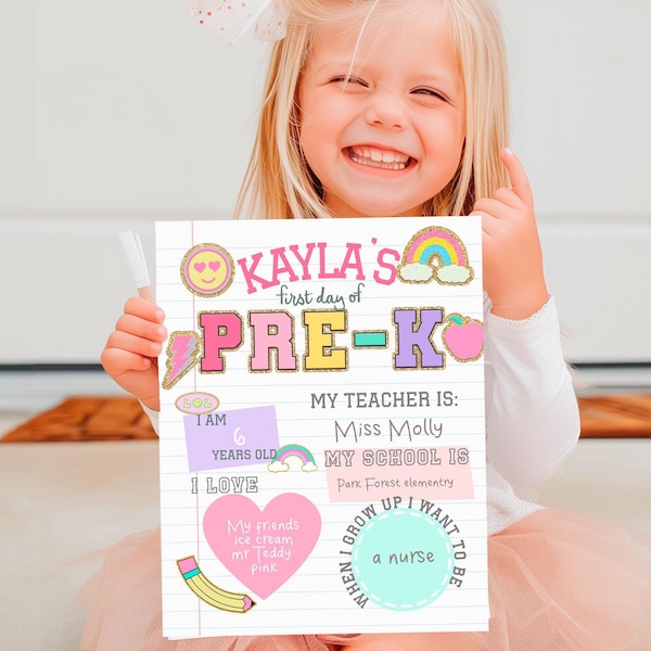 First Day of Pre K - Etsy