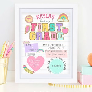 Editable First Day of School Sign First Day of First Grade Stoney ...