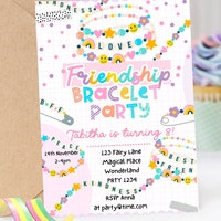 Editable Friendship Bracelet Birthday Invitation - Beastie Bead ...
