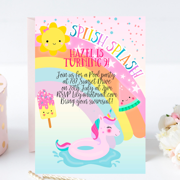 Swimming Birthday Child Invitation - Etsy