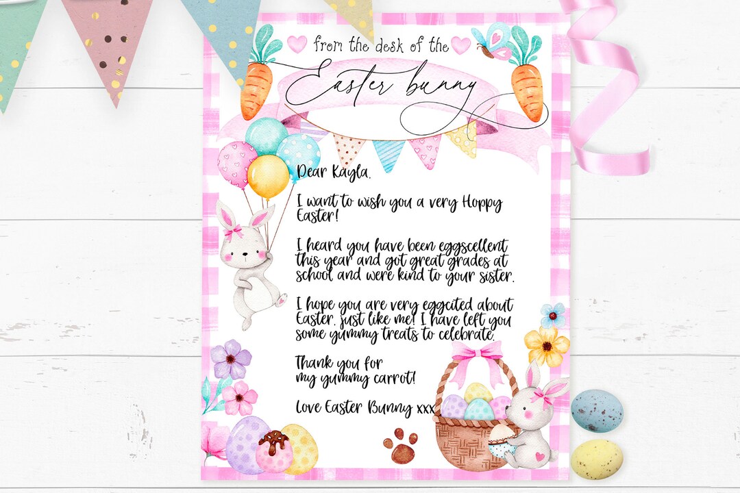 Easter Bunny Editable Letter, Instant Download, Letter From Easter ...