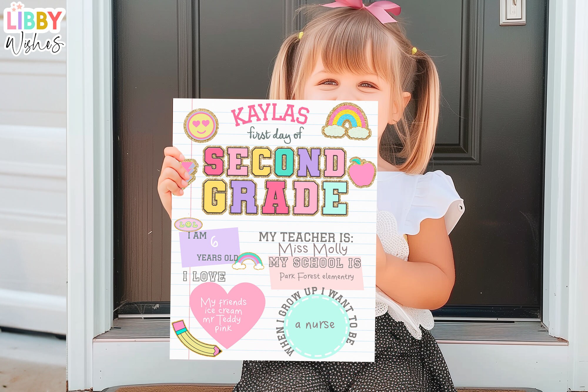 Editable First Day of School Sign First Day of Second Grade Stoney ...