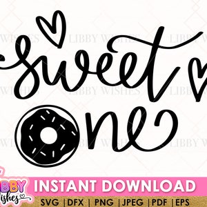 Sweet One Donut SVG, Vinyl Baby One Sweet Girl SVG, 1st Birthday Donut ...