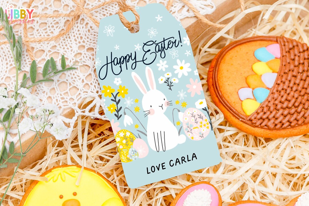 Editable Easter Treat Printable Tags, Printable Easter Gift Tags ...