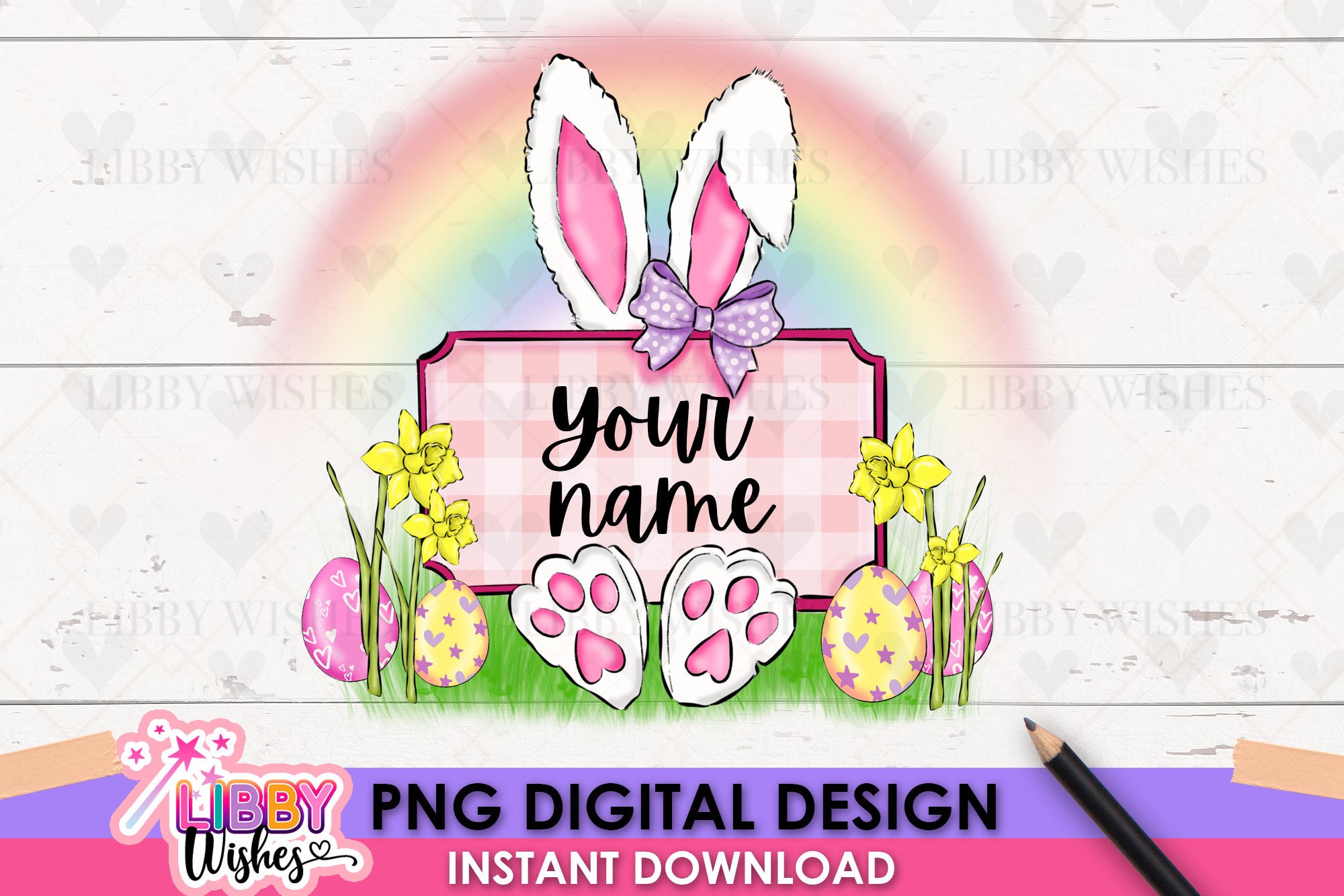 Easter Bunny Name Sublimation Png File for Kids - Etsy