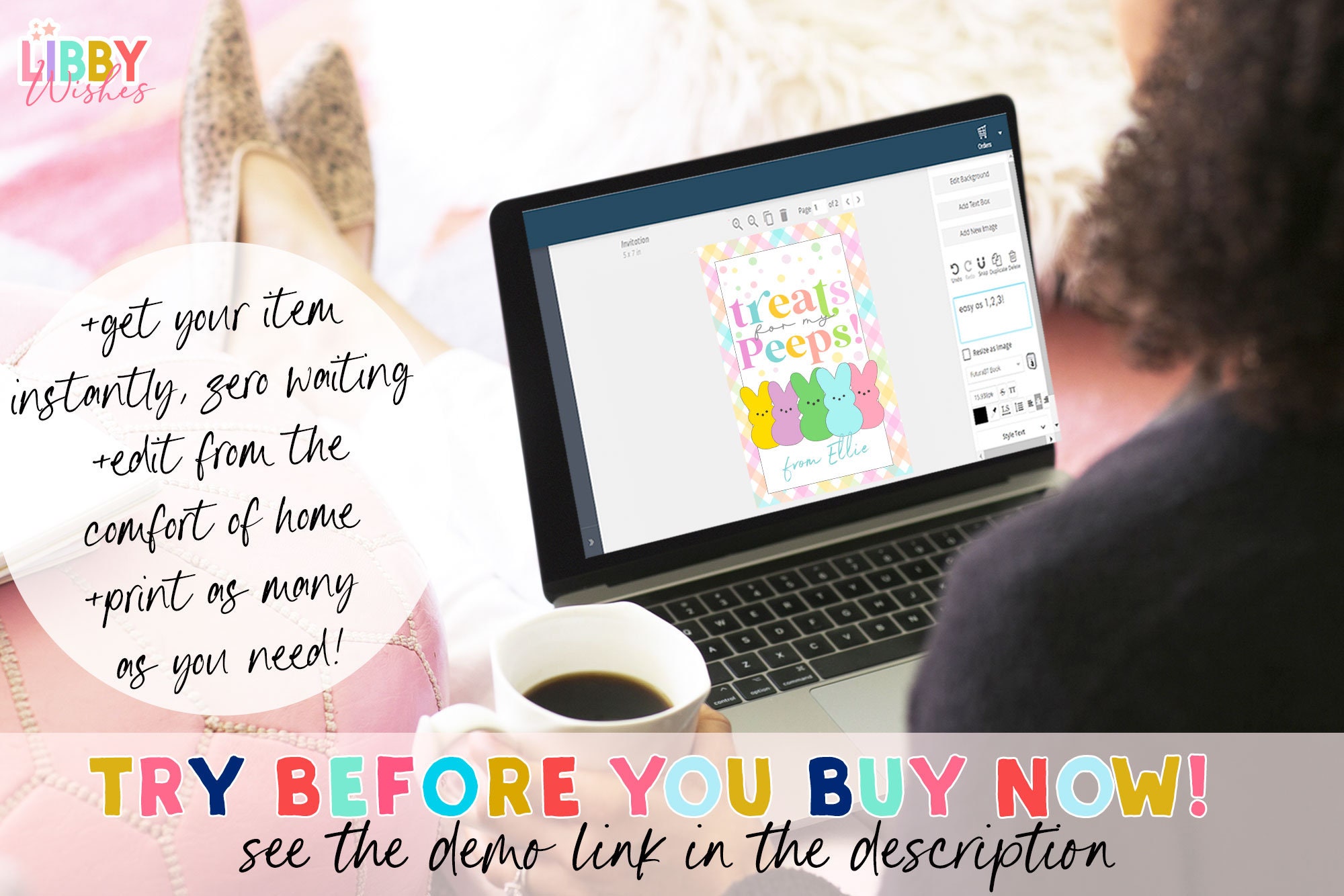 Editable Peeps Printable Tags, Treats for My Peeps Gift Tags, Printable ...
