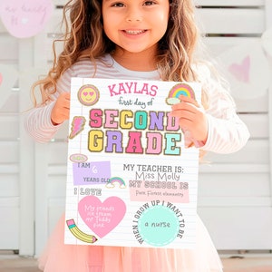Editable First Day of School Sign First Day of Second Grade Stoney ...