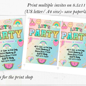 Editable Birthday Party Invitation Stoney Clover Lane Varsity Patch ...