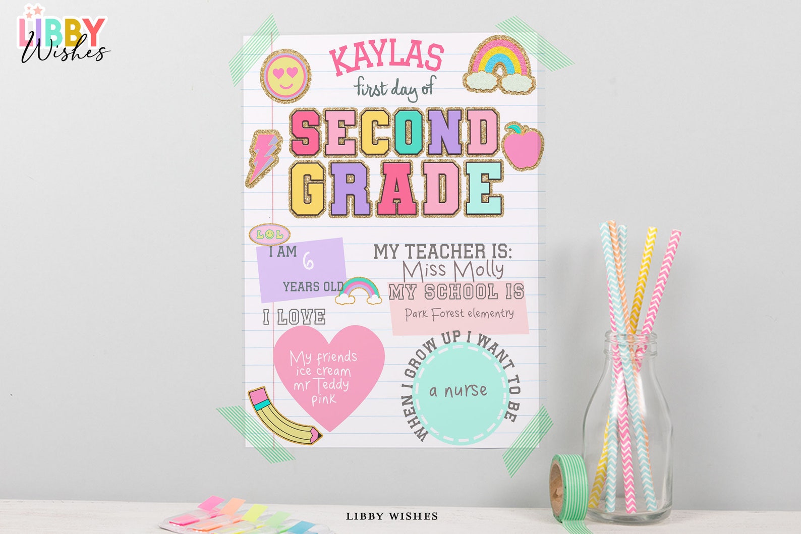 Editable First Day of School Sign First Day of Second Grade Stoney ...