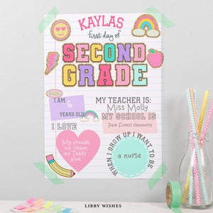 Editable First Day of School Sign First Day of Second Grade Stoney ...