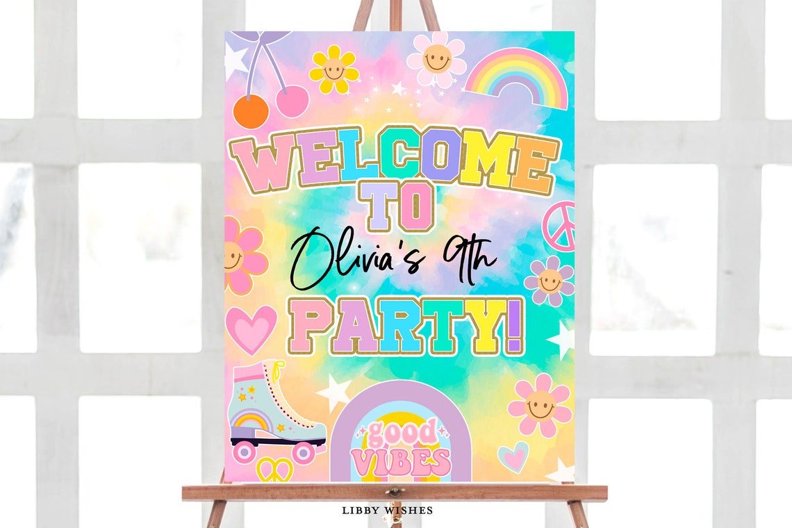Editable Kids Welcome Sign Birthday Sign Patch Party - Etsy UK