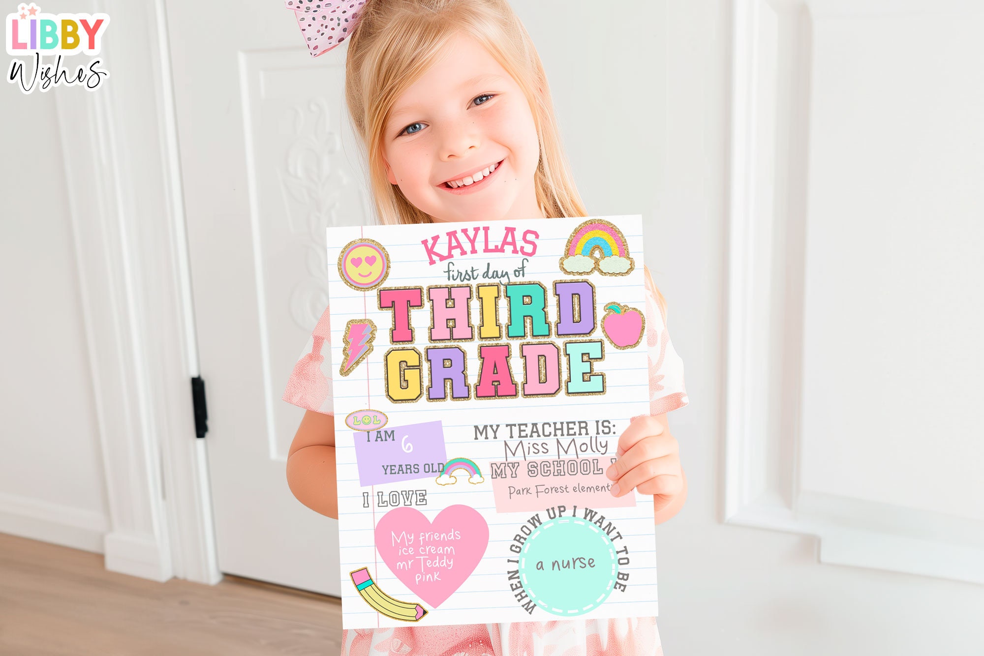 Editable First Day of School Sign First Day of Third Grade Stoney ...