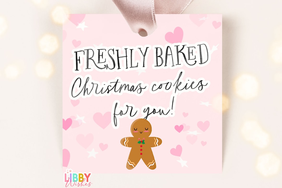 Christmas Cookies Square Tag, Instant Download Christmas Holiday Tag ...