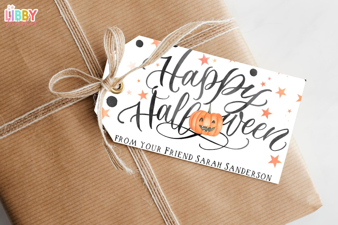 Editable Happy Halloween Gift Tags Trick or Treat Favor Tags Boo ...