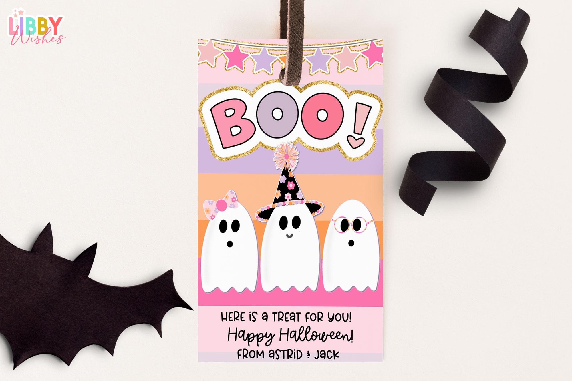 Editable Happy Halloween Gift Tags Trick or Treat Favor Tags Boo ...