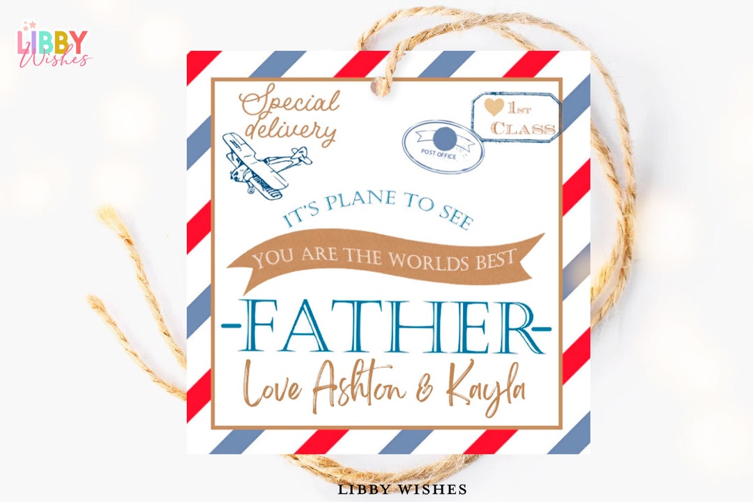 Printable Happy Father's Day Gift Tag, Editable Father's Day Gift Tag ...