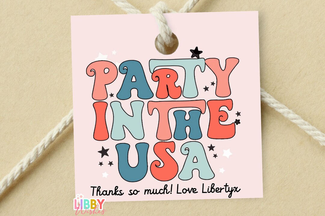 Fourth of July Thank You Tags, Printable Tags, 4th of July Gift Tags ...