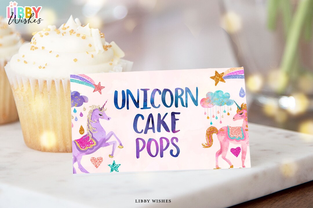 Editable Unicorn Food Labels Unicorn Name Place Tent Card Party Food ...