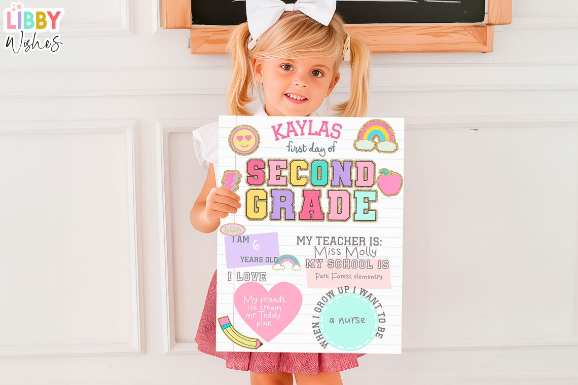 Editable First Day of School Sign First Day of Second Grade Stoney ...