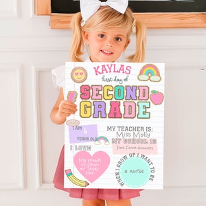 Editable First Day of School Sign First Day of Second Grade Stoney ...