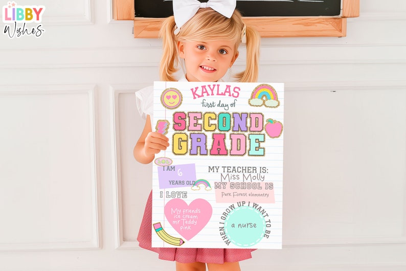 Editable First Day of School Sign First Day of Second Grade Stoney ...