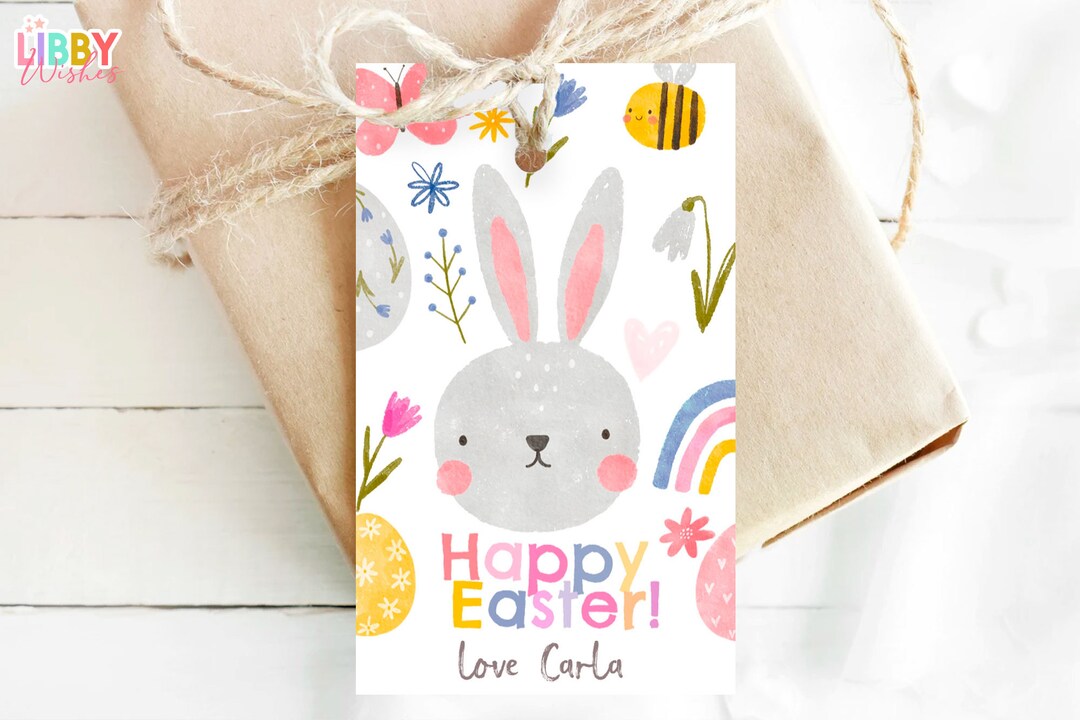 Editable Easter Treat Printable Tags, Printable Easter Gift Tags ...