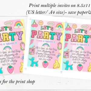 Editable Birthday Party Invitation Stoney Clover Lane Varsity Patch ...