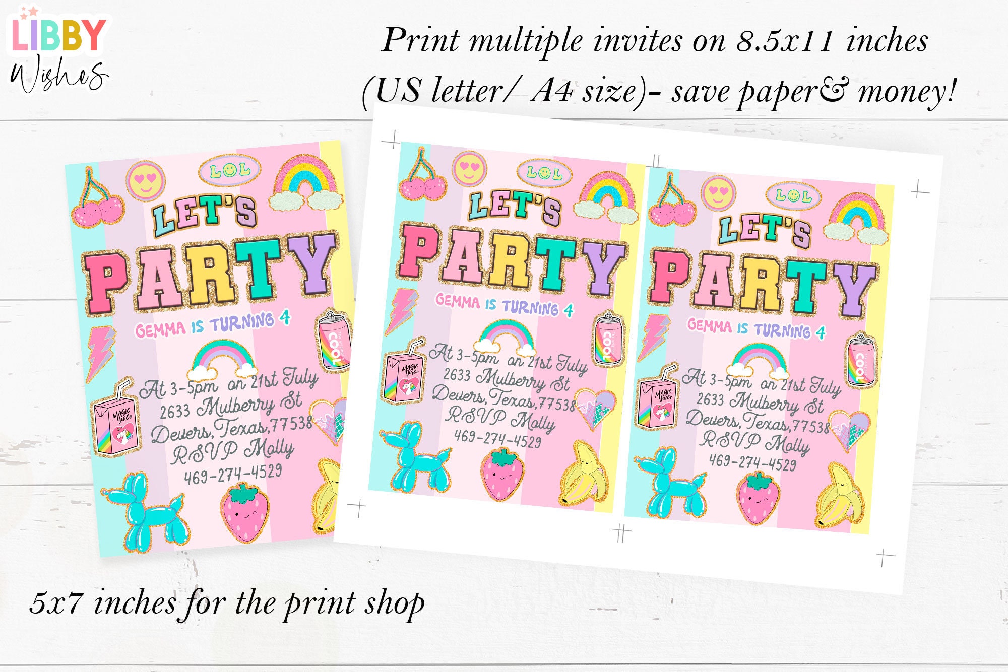 Editable Birthday Party Invitation Stoney Clover Lane Varsity Patch ...