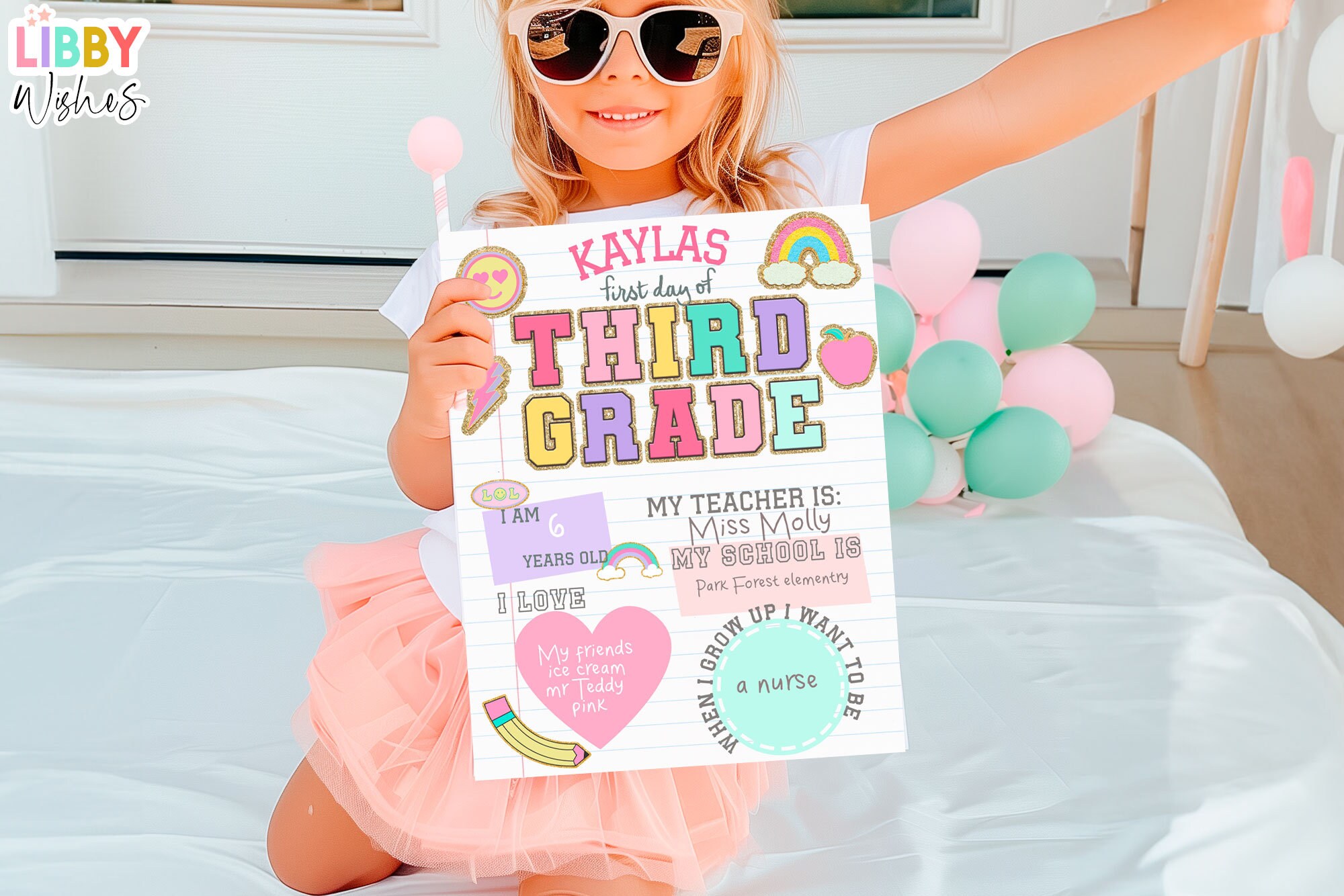Editable First Day of School Sign First Day of Third Grade Stoney ...