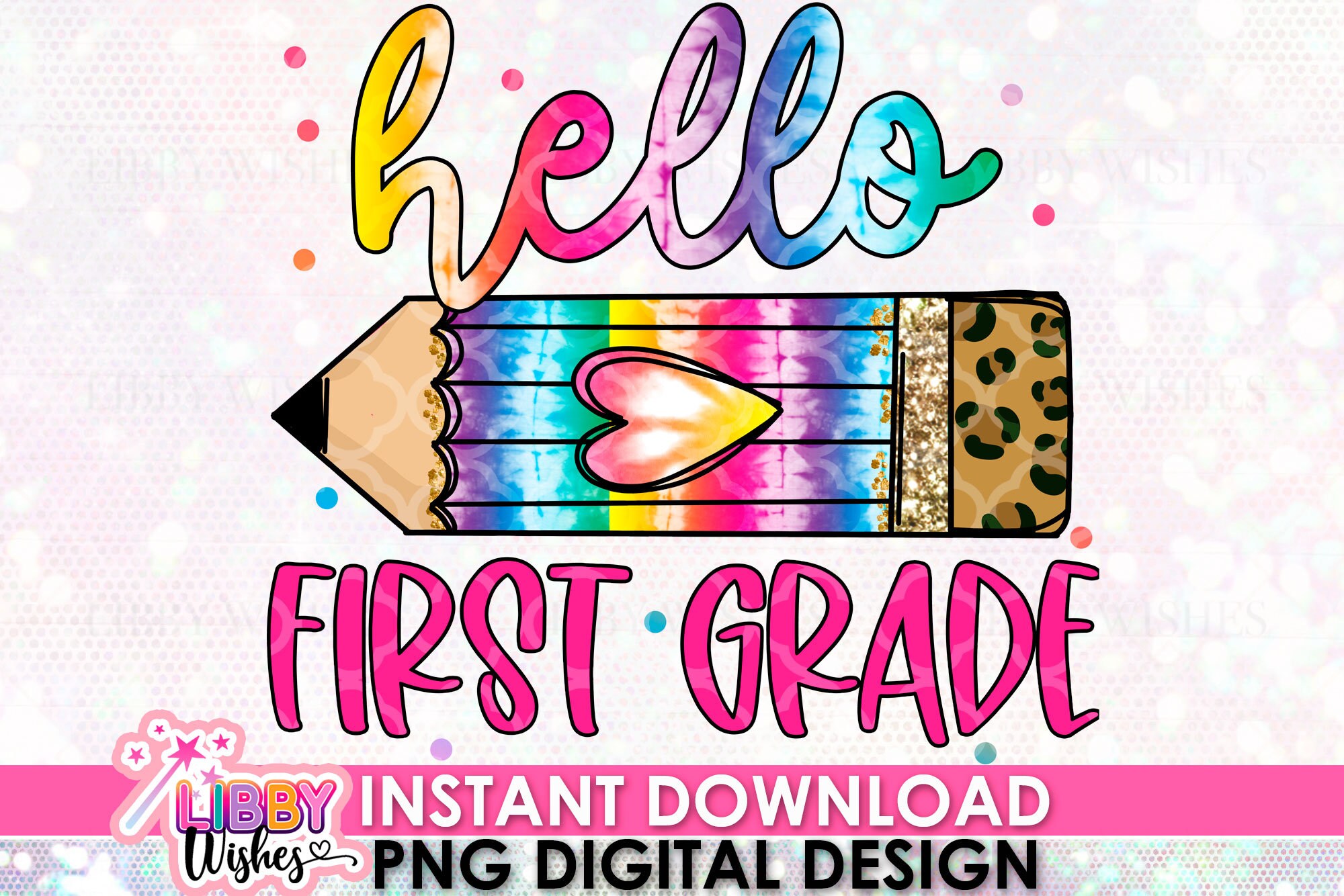 Hello 1st Grade Colorful PNG Print File for Sublimation Or | Etsy