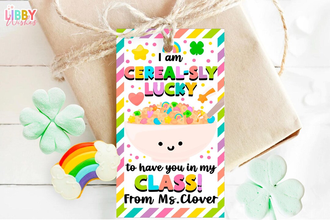 St Patricks Day Bag Tag Printable Saint Patricks Gift Tag for Students ...