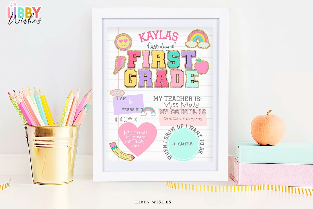 Editable First Day of School Sign First Day of First Grade Stoney ...
