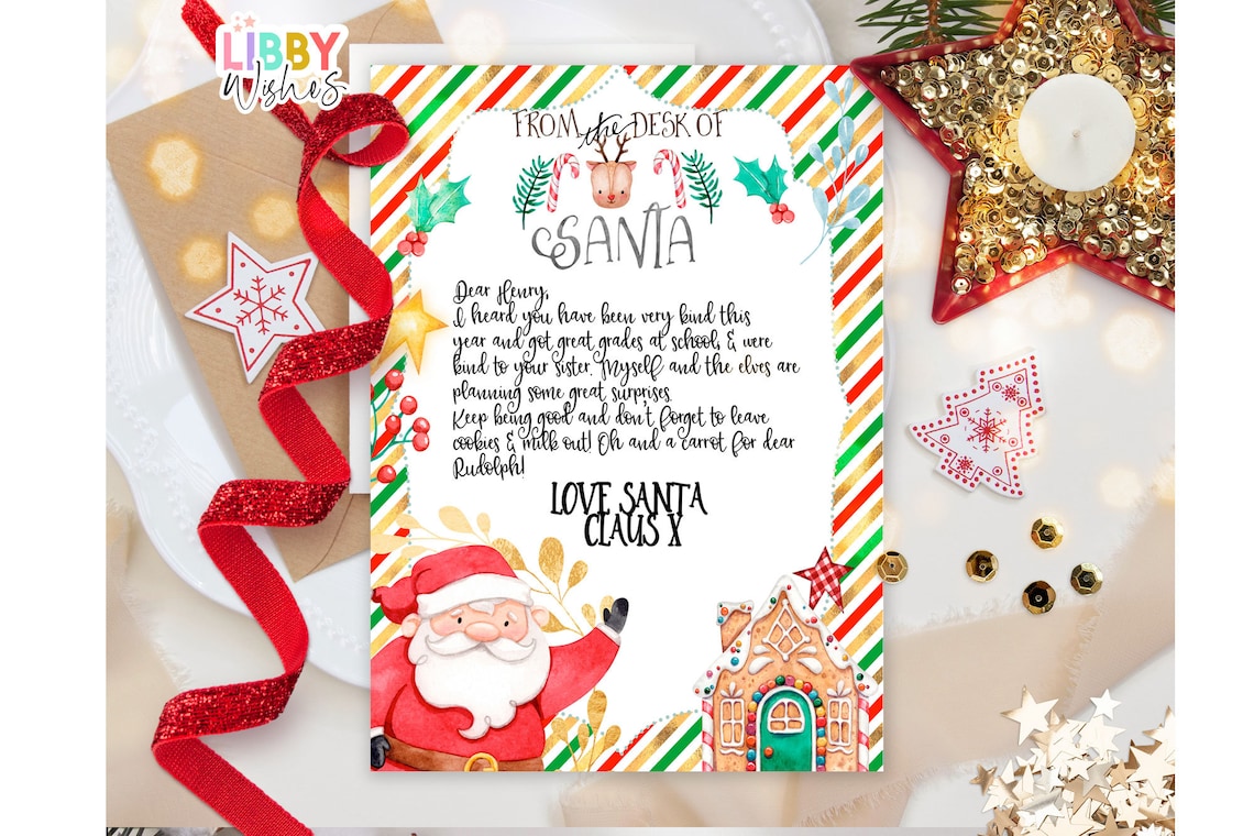 EDITABLE Official Letter From Santa Claus North Pole Mail - Etsy