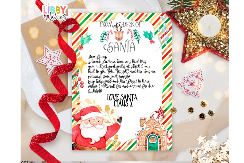 EDITABLE Official Letter From Santa Claus North Pole Mail - Etsy