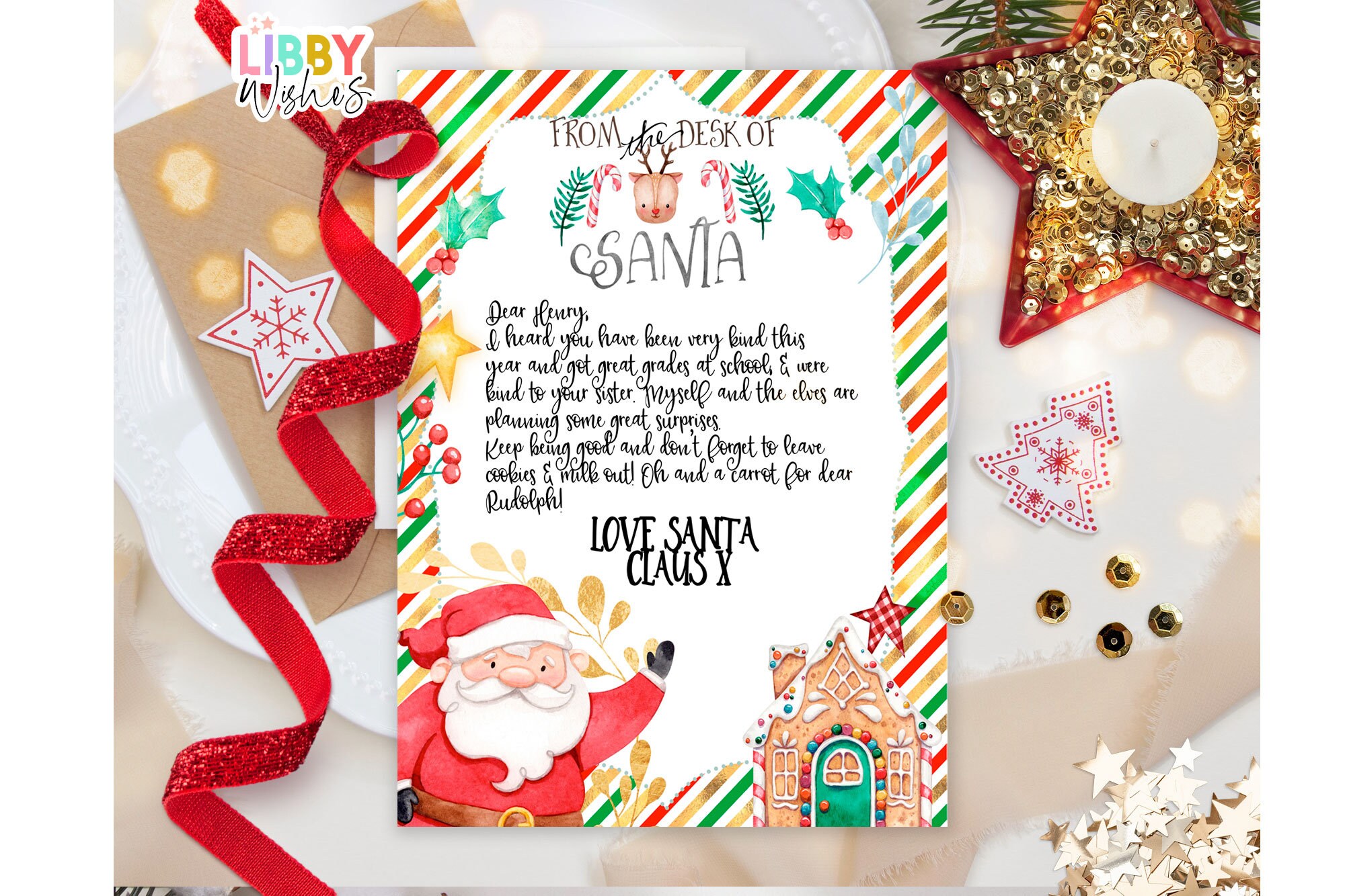 EDITABLE Official Letter From Santa Claus North Pole Mail Letter From ...