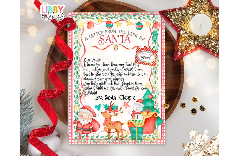 EDITABLE Official Letter From Santa Claus North Pole Mail - Etsy