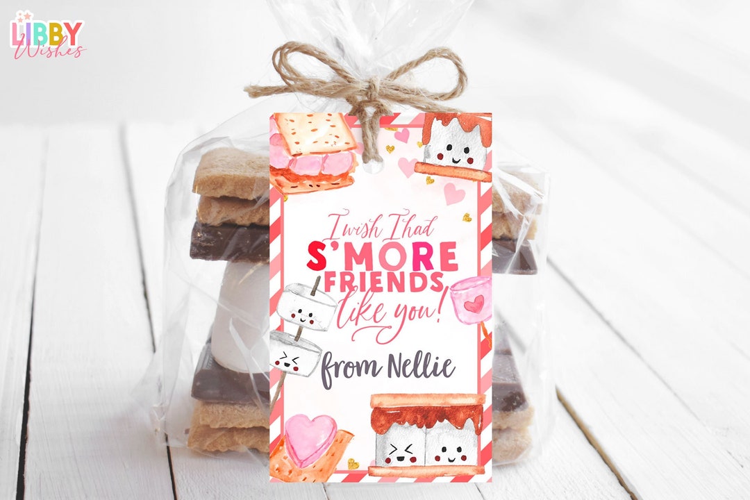 Editable S'mores Friends Like You Gift Tag Template, Valentines Favor ...