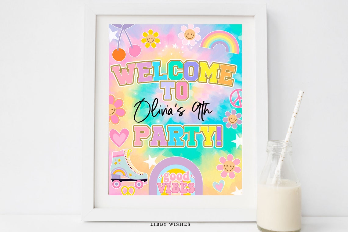 Editable Kids Welcome Sign Birthday Sign Patch Party - Etsy UK
