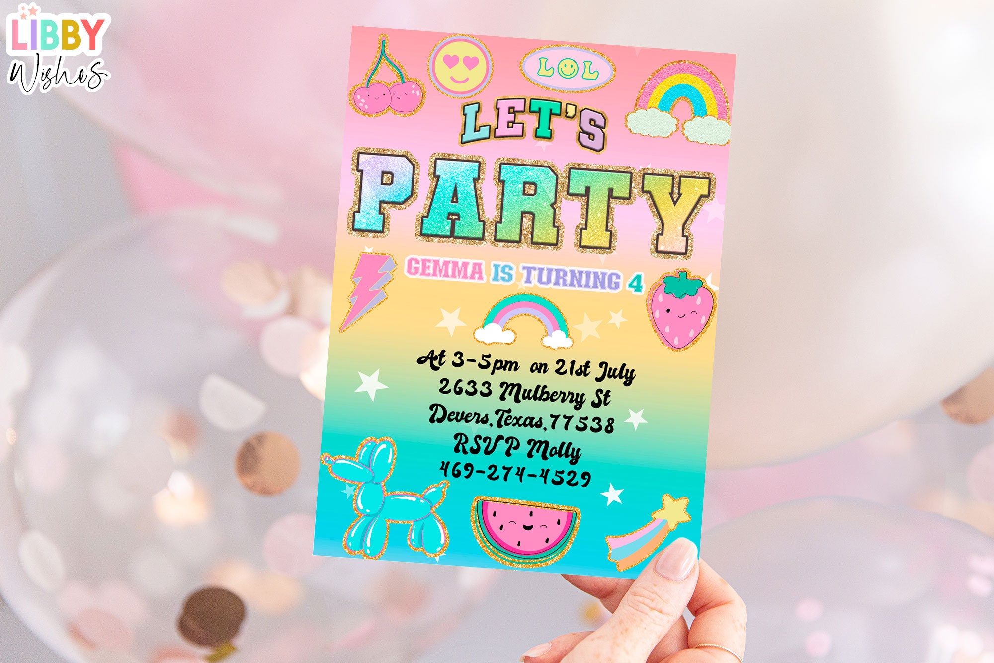 Editable Birthday Party Invitation Stoney Clover Lane Varsity Patch ...