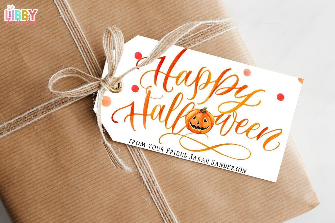 Editable Happy Halloween Gift Tags Trick or Treat Favor Tags Boo ...