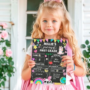 Editable Chalkboard Back to School Sign, First Day of School Sign ...