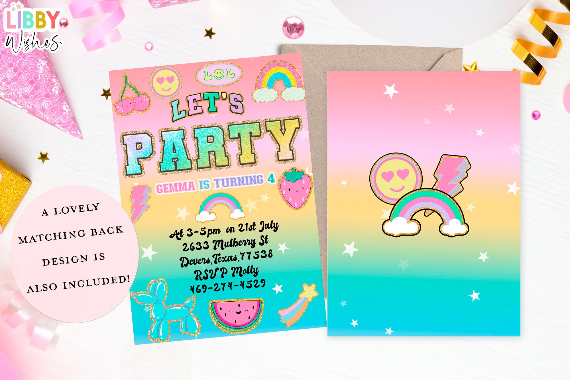 Editable Birthday Party Invitation Stoney Clover Lane Varsity Patch ...