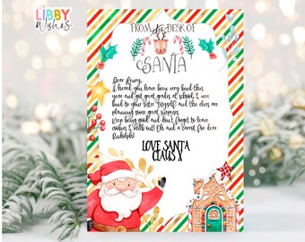 EDITABLE Official Letter From Santa Claus North Pole Mail Letter From ...