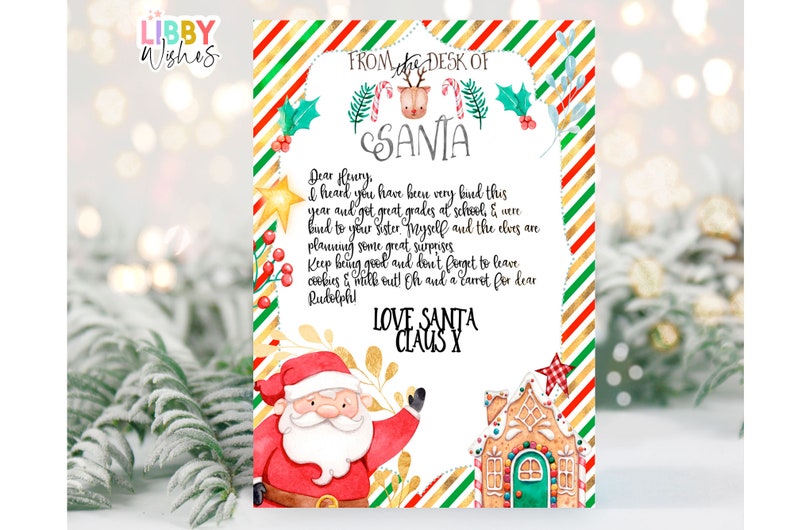 EDITABLE Official Letter From Santa Claus North Pole Mail - Etsy