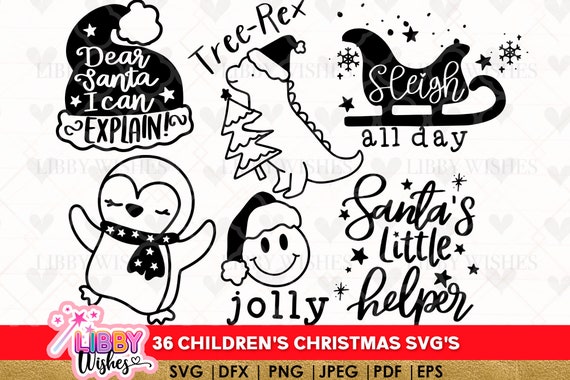 Kids Christmas SVG Bundle Kids Christmas Shirt SVG Cut Files - Etsy ...