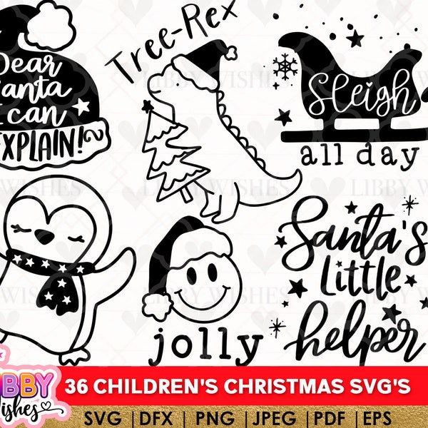 Kids Christmas Svg - Etsy