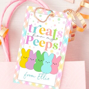 Editable Peeps Printable Tags, Treats for My Peeps Gift Tags, Printable ...