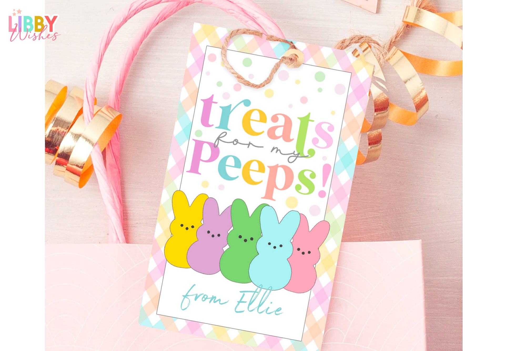 Editable Peeps Printable Tags, Treats for My Peeps Gift Tags, Printable ...