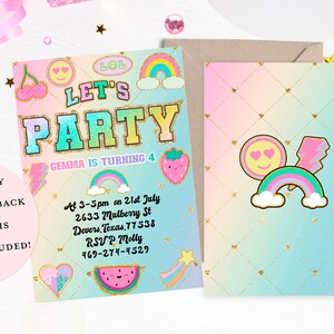 Editable Birthday Party Invitation Stoney Clover Lane Varsity Patch ...